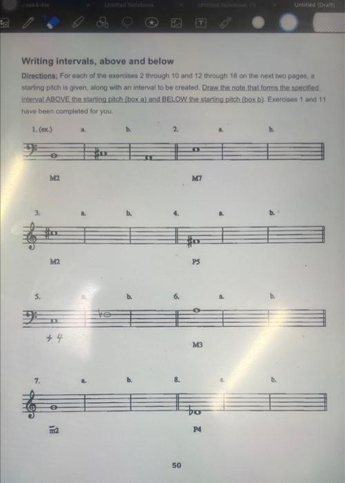 Writing intervals, above and below Directions: For | Chegg.com