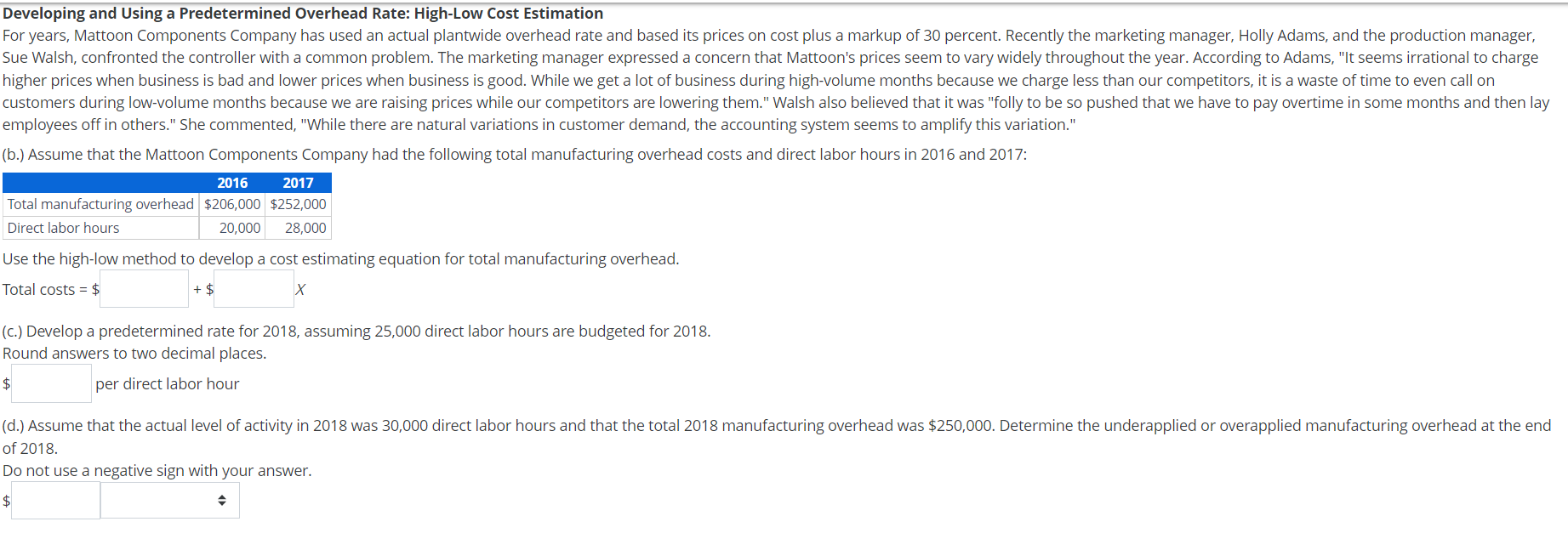 Solved Developing and Using a Predetermined Overhead Rate: | Chegg.com