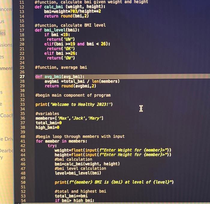 Solved using python, first pictures are directions, then my | Chegg.com