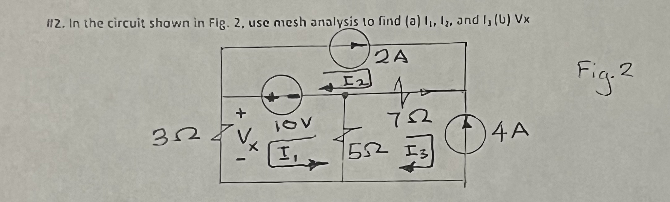 Solved H2. ﻿In the circuit shown in Fig. 2, ﻿use mesh | Chegg.com