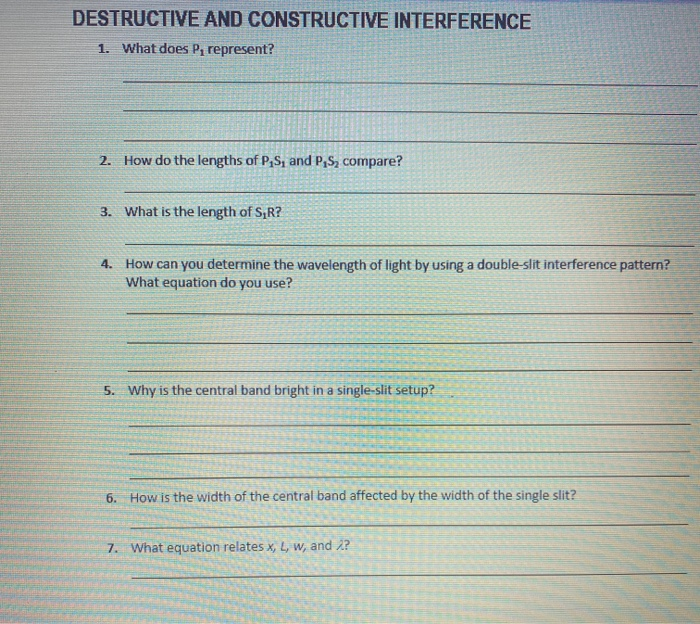 Solved DESTRUCTIVE AND CONSTRUCTIVE INTERFERENCE P. (first | Chegg.com