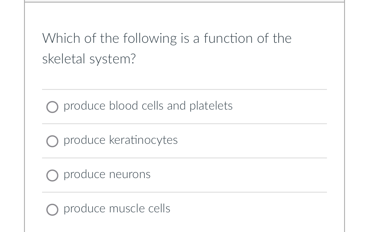 Solved Which of the following is a function of the skeletal | Chegg.com