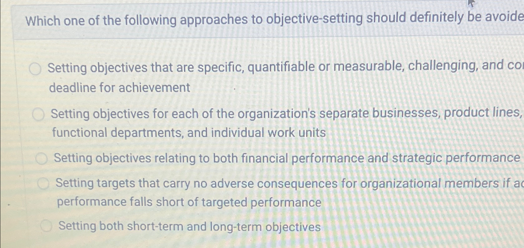 Solved Which one of the following approaches to | Chegg.com