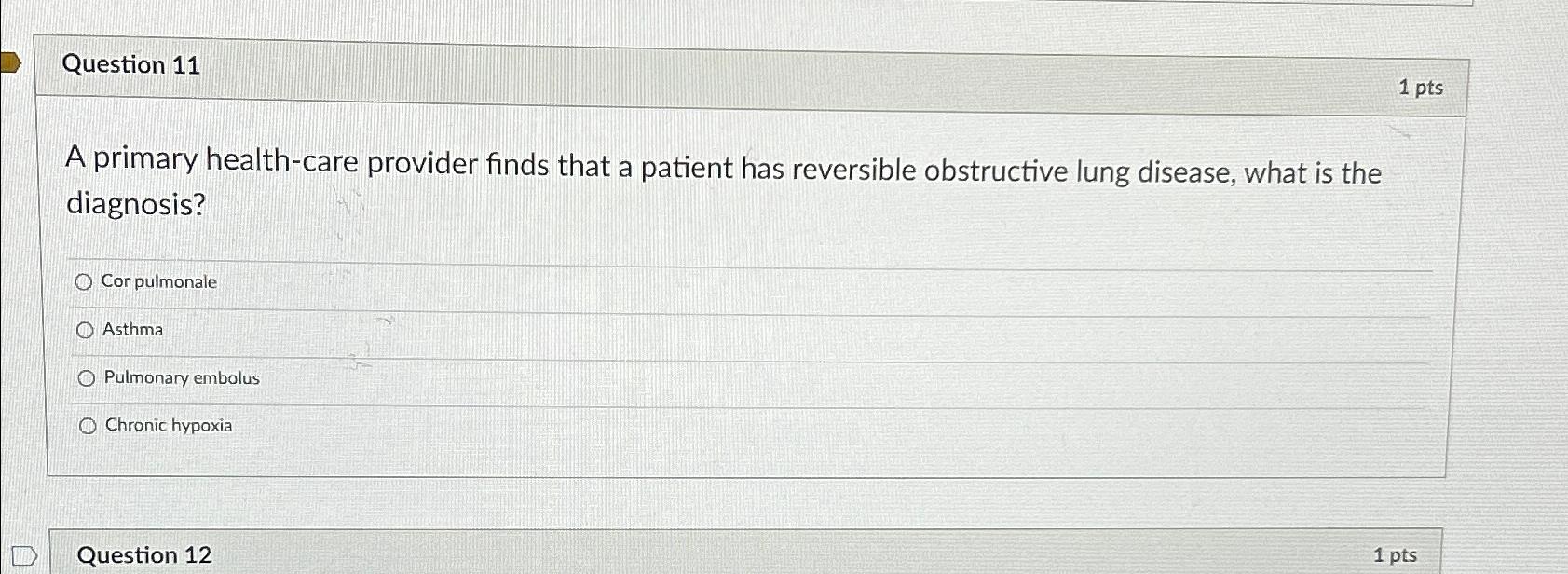 Solved Question 111 ﻿ptsA primary health-care provider finds | Chegg.com