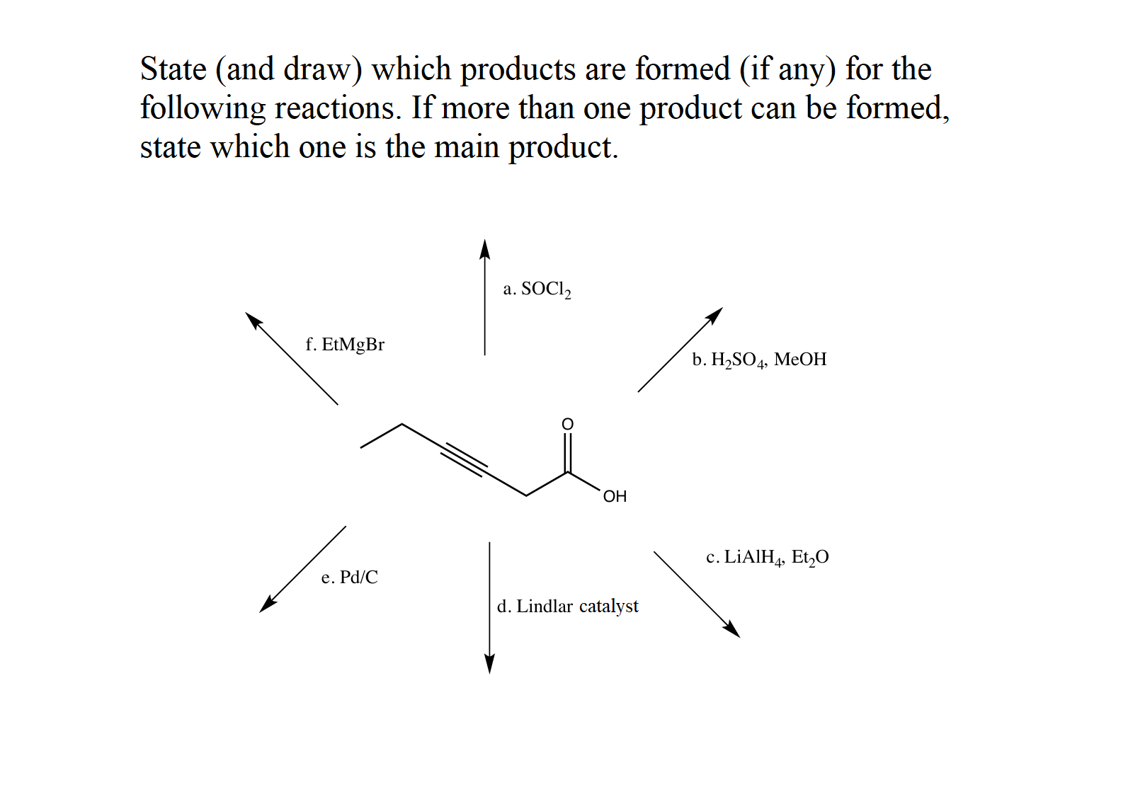 Solved Draw the products (and state the main product if | Chegg.com