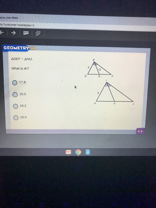 Solved gles, Jada Webb Is/?customer=main&plan-C 1 GEOMETRY | Chegg.com