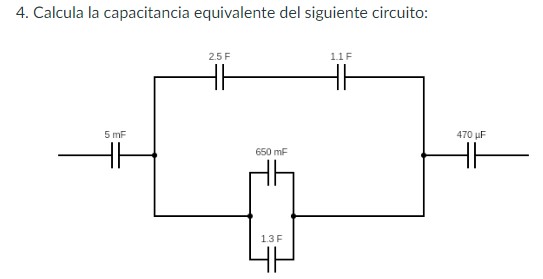 Solved Calcula la capacitancia equivalente del siguiente | Chegg.com