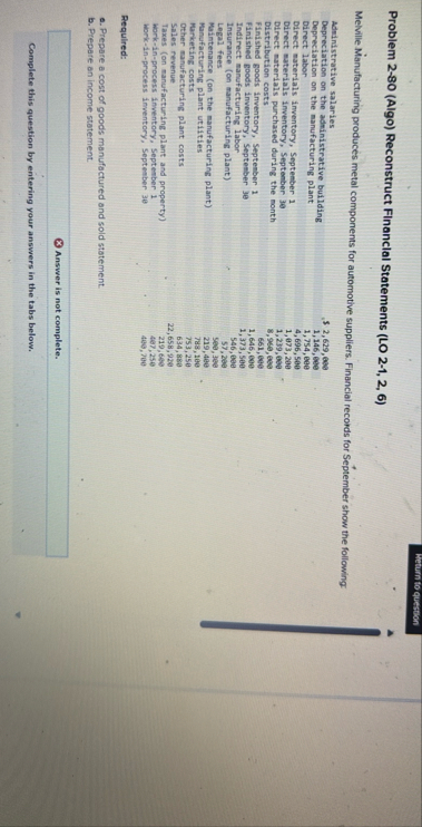 Solved Weturn to questionProblem 2-80 (Algo) ﻿Reconstruct | Chegg.com