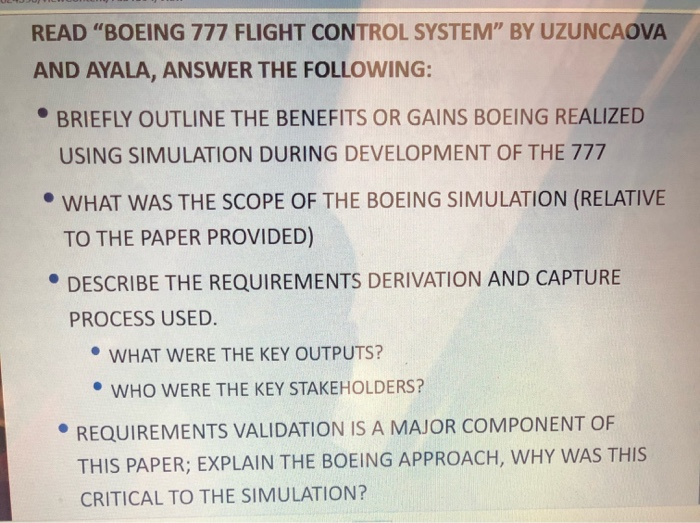 READ “BOEING 777 FLIGHT CONTROL SYSTEM” BY UZUNCAOVA | Chegg.com