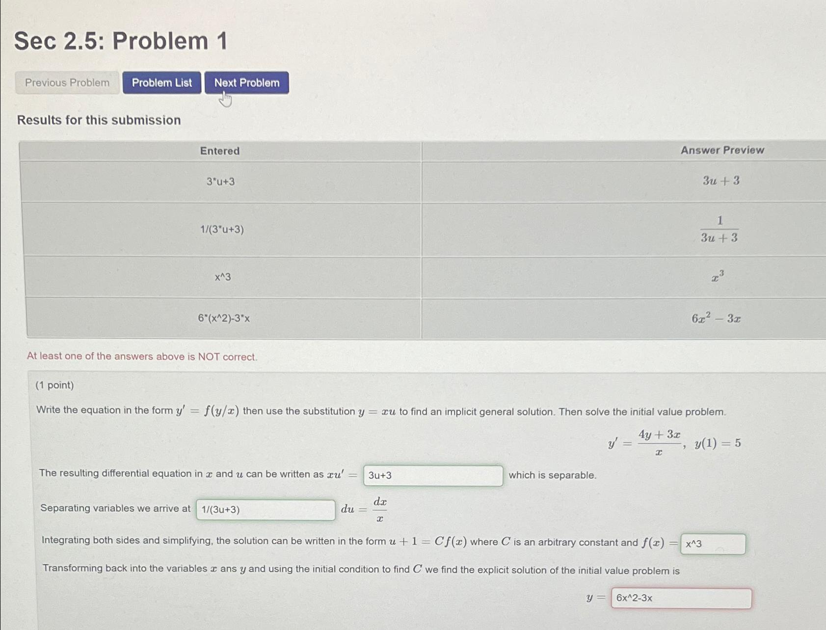 Solved Sec 2.5: Problem 1Results for this | Chegg.com