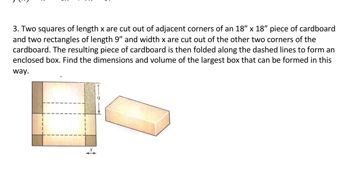 Solved Two squares of length x ﻿are cut out of adjacent | Chegg.com