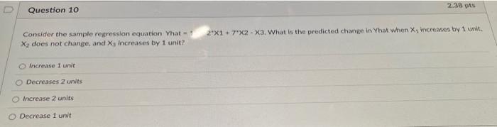 Solved Consider the sample regression equation Yhat | Chegg.com