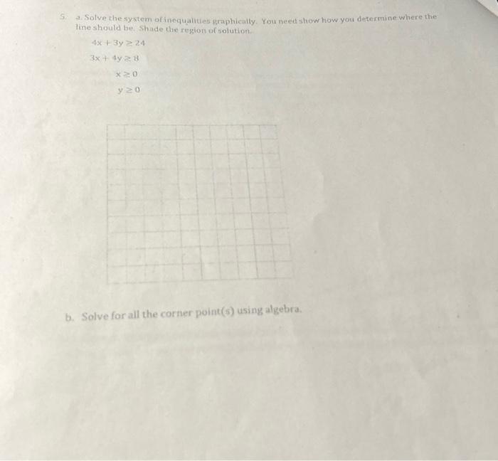 Solved 5. a. Solve the system of inequalities graphically. | Chegg.com