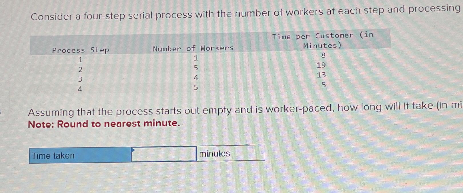 Solved Consider a four-step serial process with the number | Chegg.com
