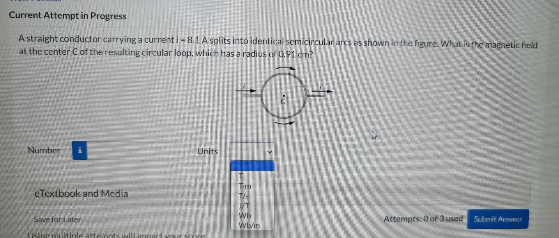 Solved Current Attempt in Progress A straight conductor | Chegg.com