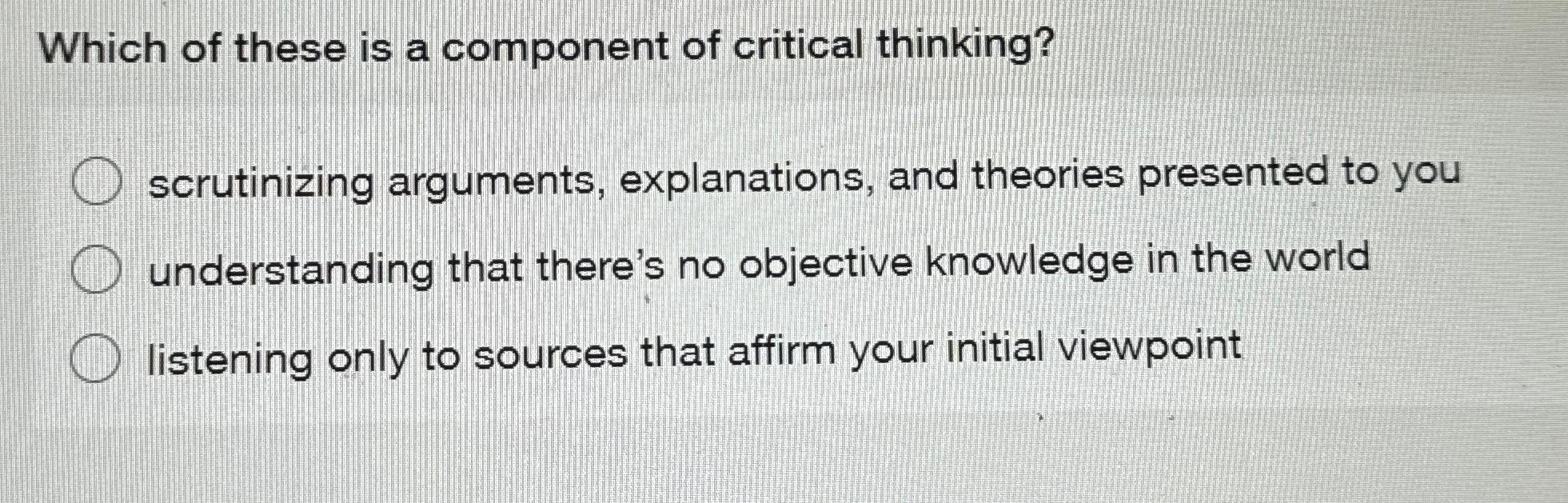 Solved Which of these is a component of critical | Chegg.com