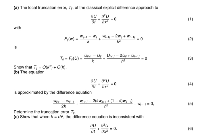 Solved (a) ﻿The local truncation error, T?bar (i), ﻿of the | Chegg.com