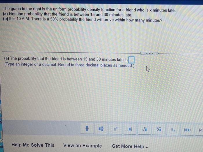 Solved The graph to the right is the uniform probability | Chegg.com
