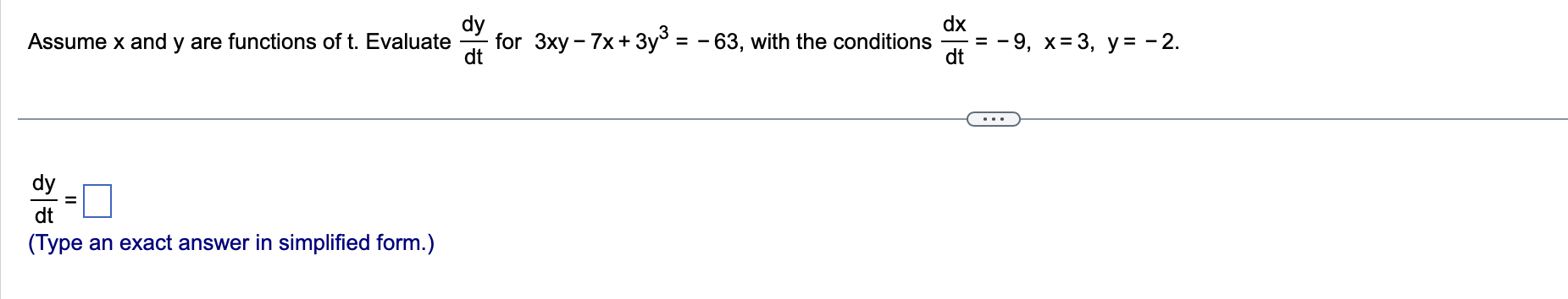 Solved Assume X And Y Are Functions Of T ﻿evaluate