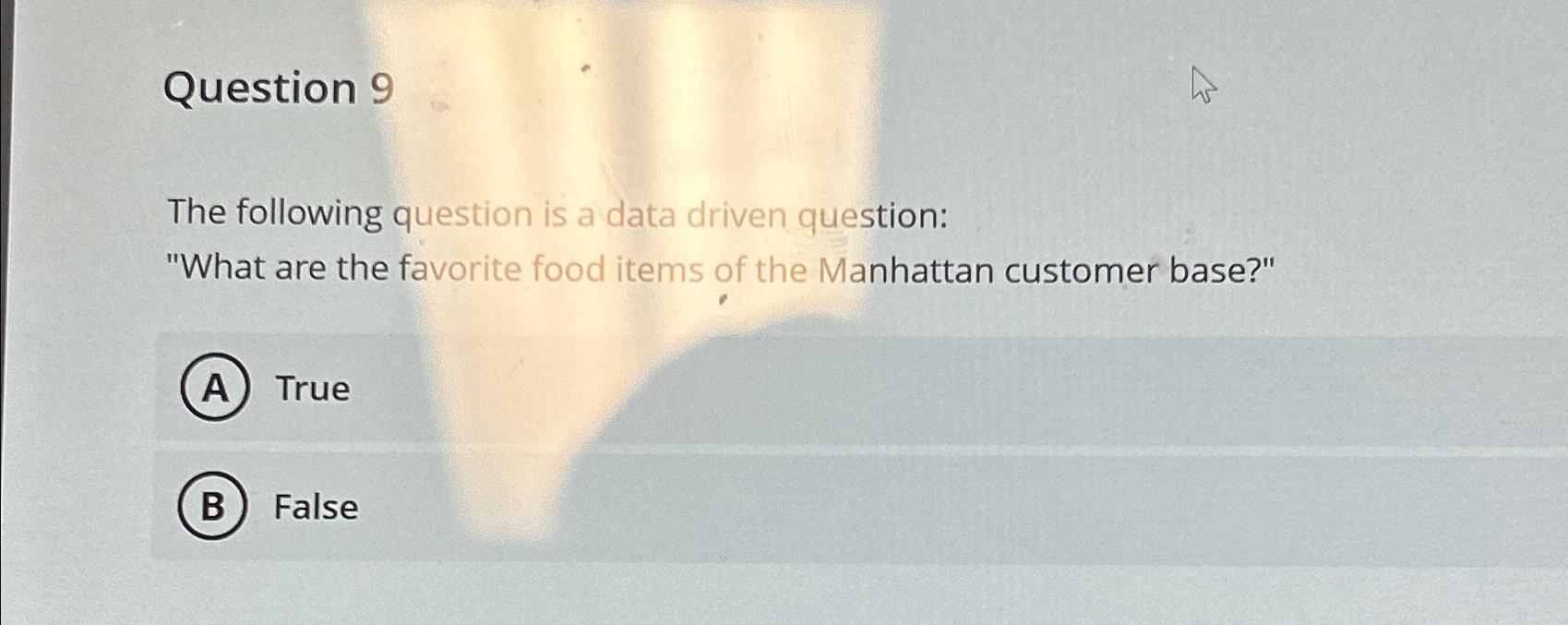 Solved Question 9The following question is a data driven | Chegg.com