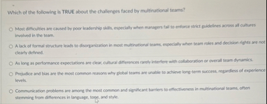 Solved Which of the following is TRUE about the challenges | Chegg.com