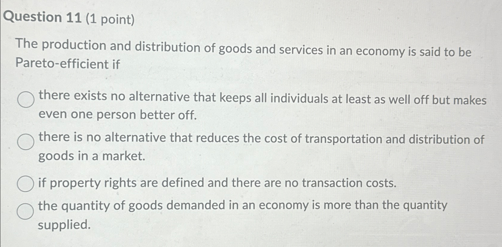 Solved Question 11 (1 ﻿point)The production and distribution | Chegg.com