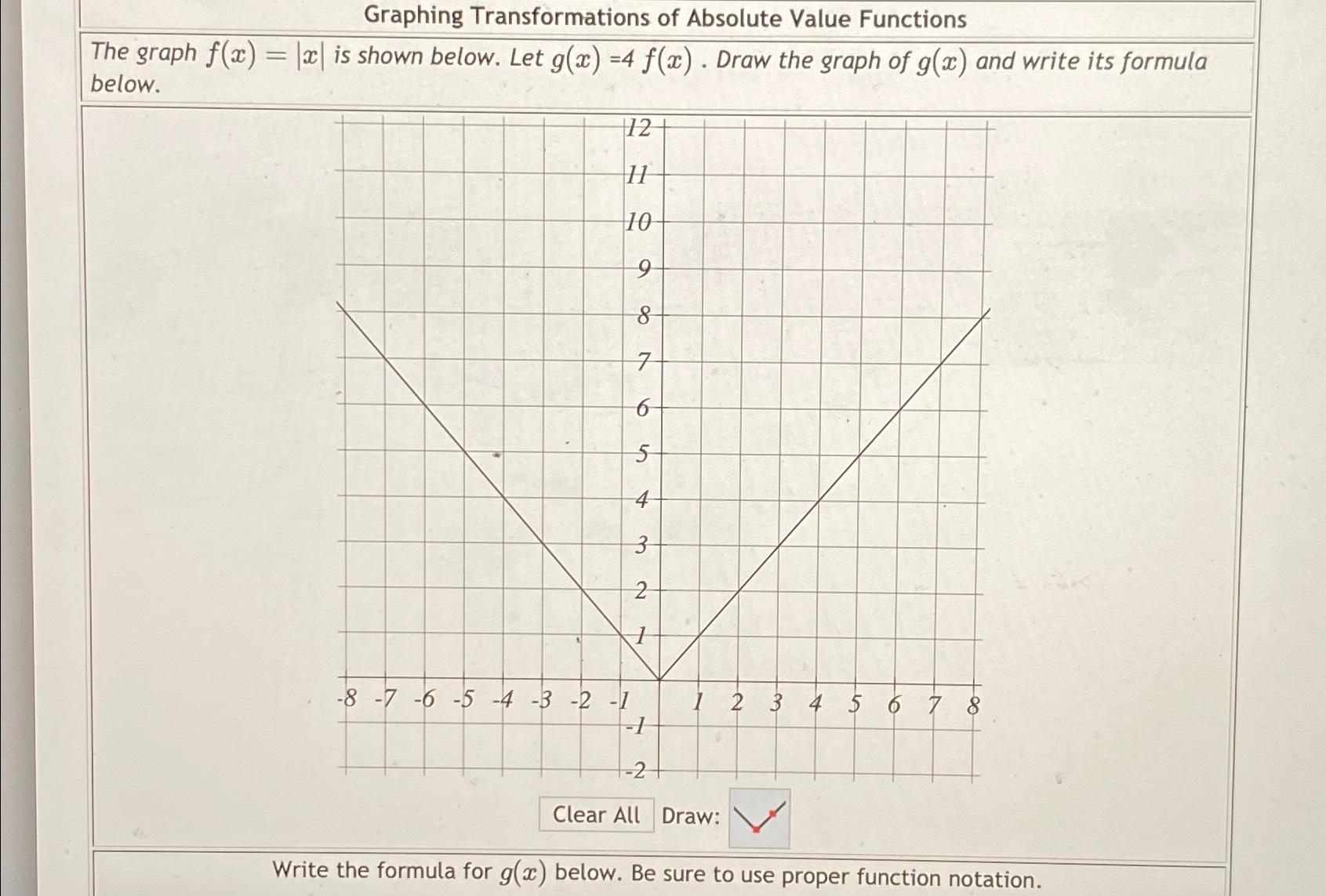 Solved Graphing Transformations Of Absolute Value