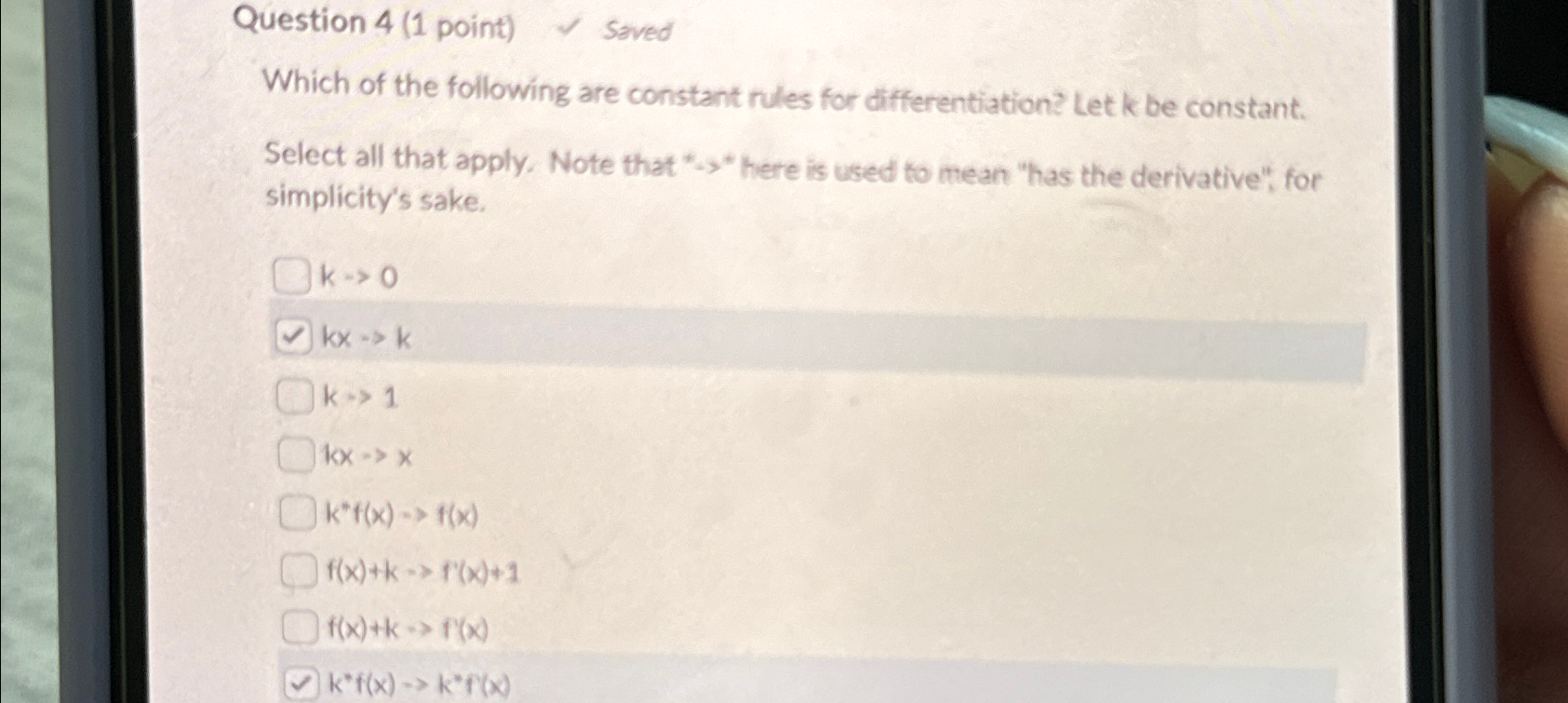 Solved Question 4 (1 ﻿point) ﻿SavedWhich of the following | Chegg.com