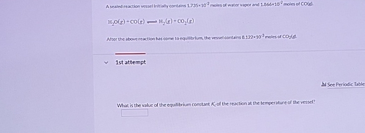 Solved A sealed reaction vessel Inltially contains | Chegg.com