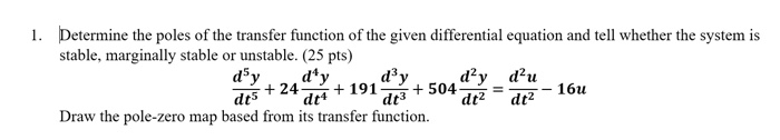 Solved 1. Determine the poles of the transfer function of | Chegg.com