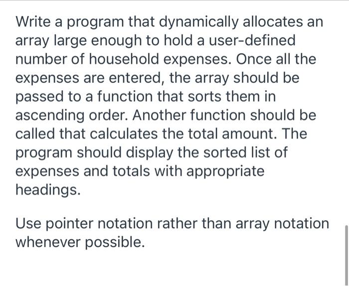 Solved Write A Program That Dynamically Allocates An Array