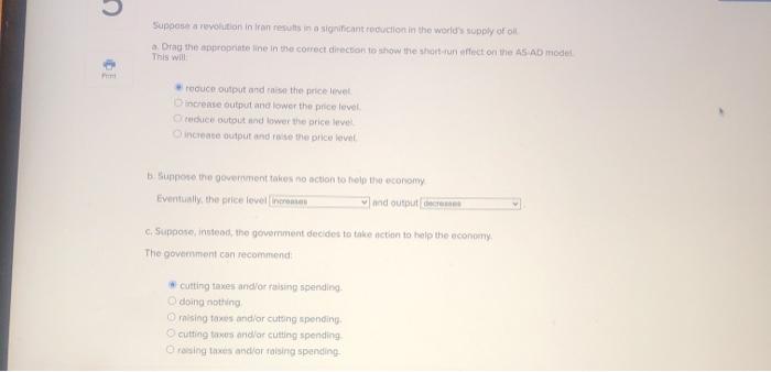Solved 07 Use the ASAD model below to answer the following | Chegg.com