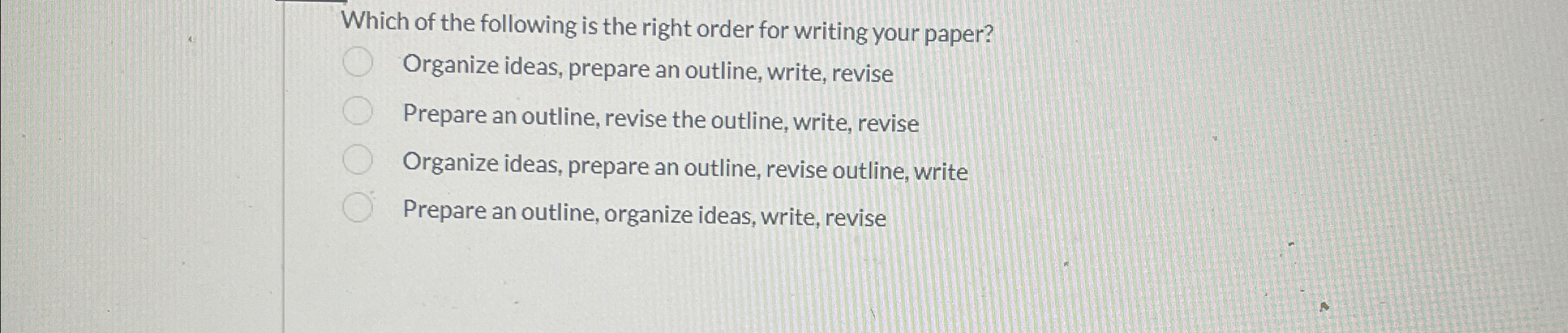 Solved Which of the following is the right order for writing | Chegg.com
