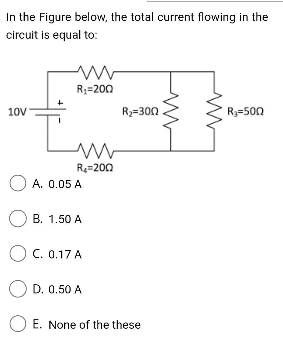 Solved In the Figure below, the total current flowing in the | Chegg.com