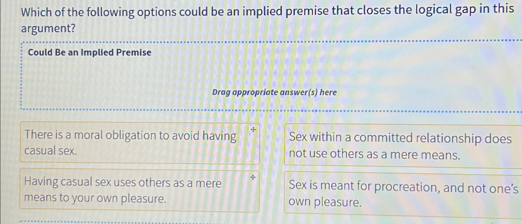 Solved Which of the following options could be an implied | Chegg.com