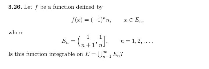 Solved 3.26. Let f be a function defined by f(x) = (-1)"n, € | Chegg.com