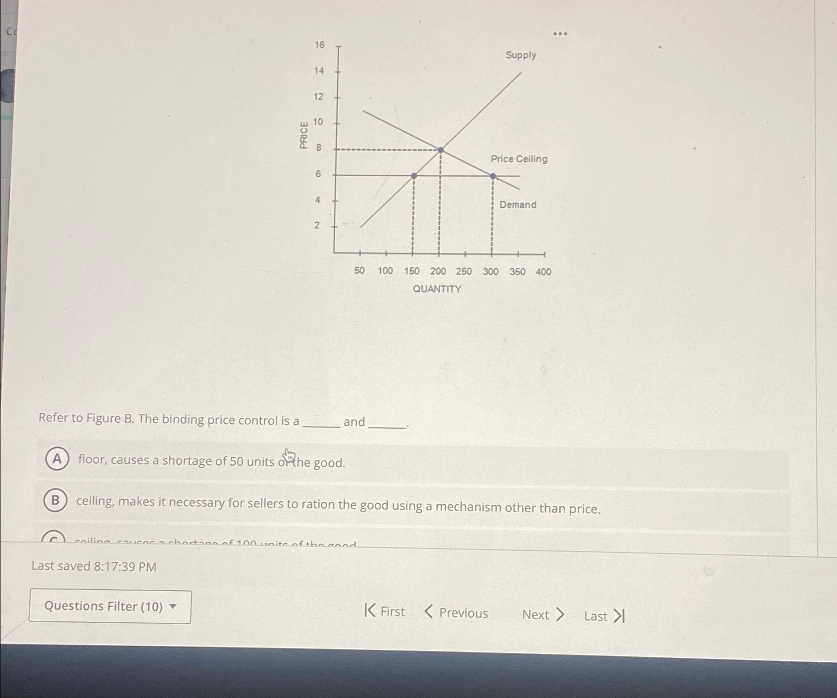 Refer to Figure B. ﻿The binding price control is a | Chegg.com