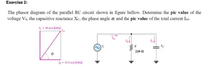 Solved The phasor diagram of the parallel RC circuit shown | Chegg.com