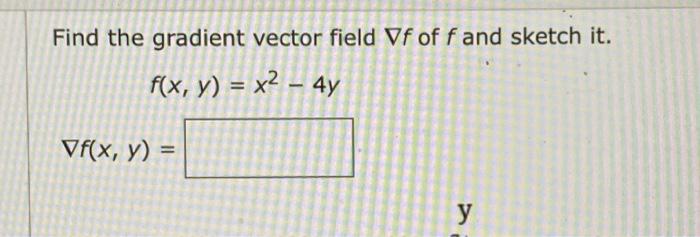 Solved Find the gradient vector field Vf of f and sketch it. | Chegg.com