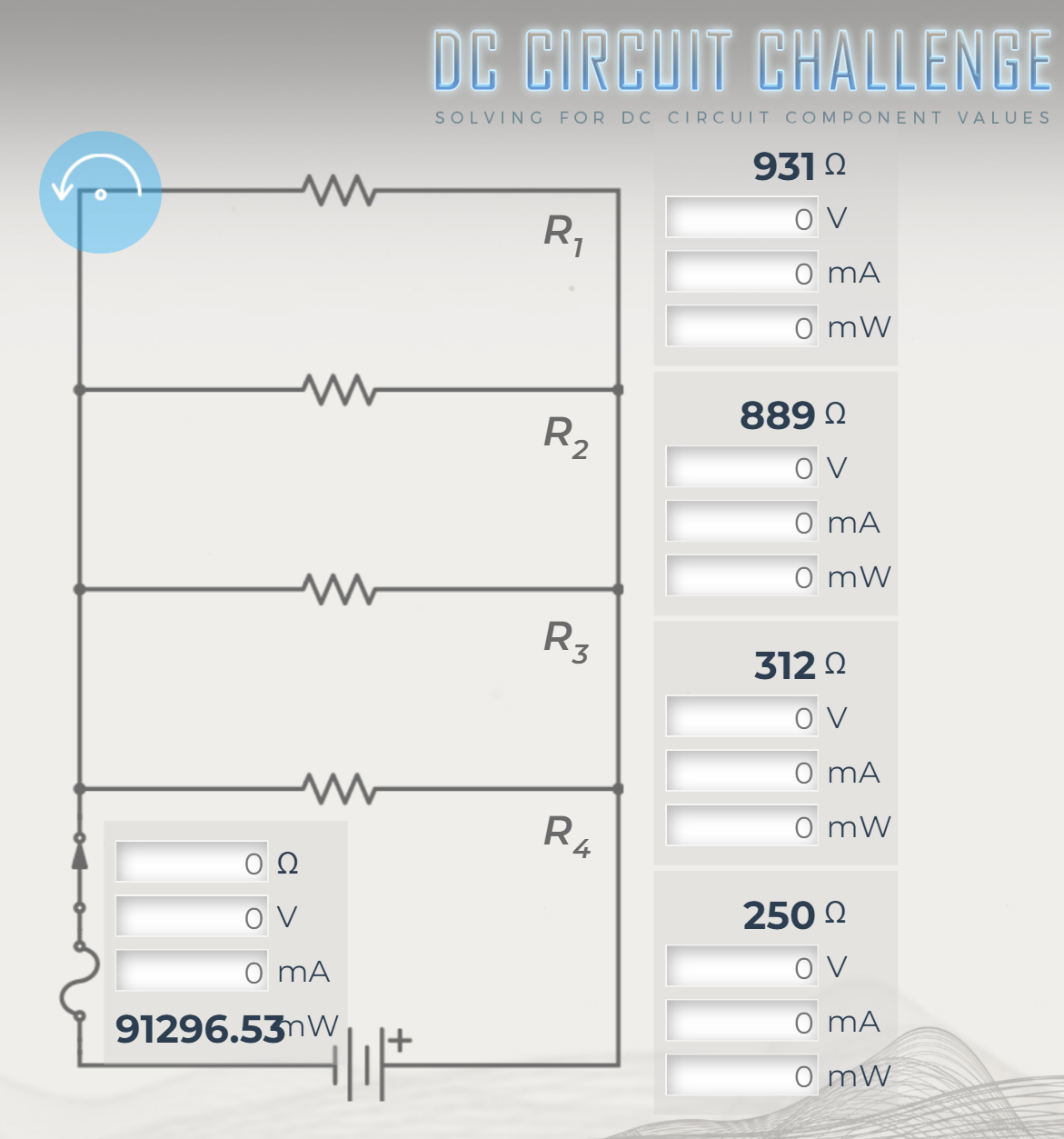Solved DC CIRCUIT CHALLENge, solve the parallel circuit. | Chegg.com Solved DC CIRCUIT CHALLENge, solve the parallel circuit. | Chegg.com
