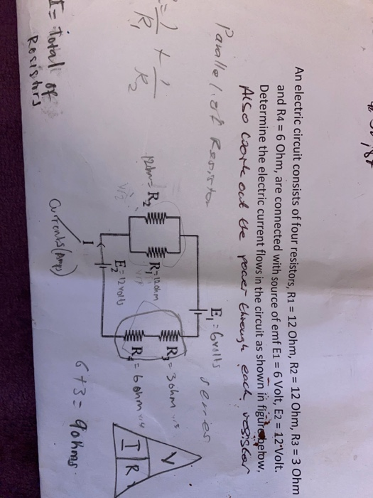 Solved behow An electric circuit consists of four resistors, | Chegg.com