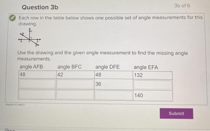Solved Question 3b 3b of 6 Each row in the table below shows | Chegg.com
