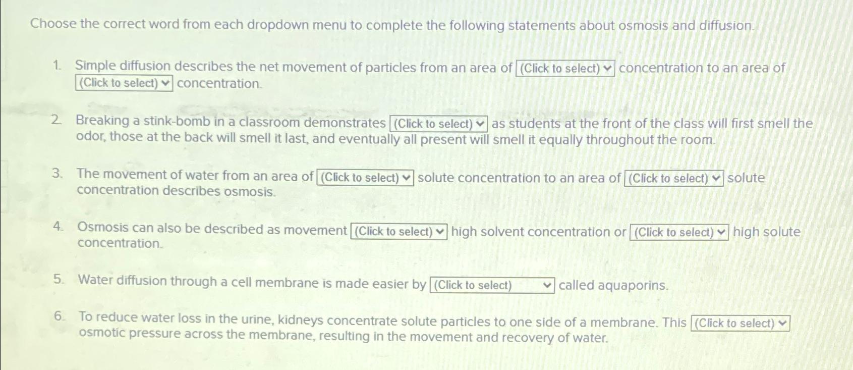 Solved Choose the correct word from each dropdown menu to | Chegg.com