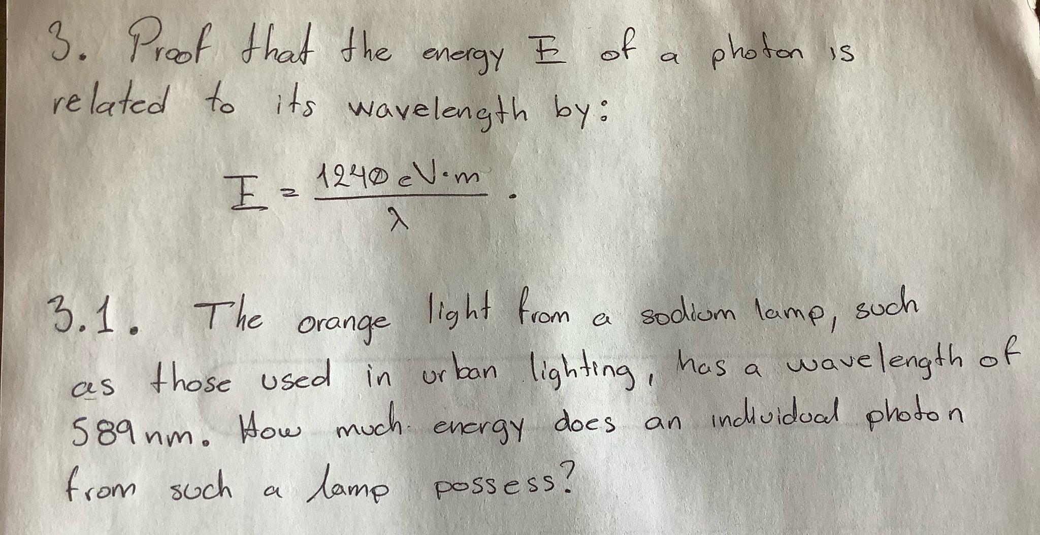Solved 3. ﻿Proof that the energy E ﻿of a photon is related | Chegg.com