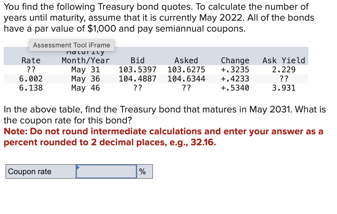 Solved You find the following Treasury bond quotes. To | Chegg.com