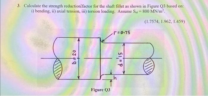 Solved 3. Calculate the strength reduction factor for the | Chegg.com
