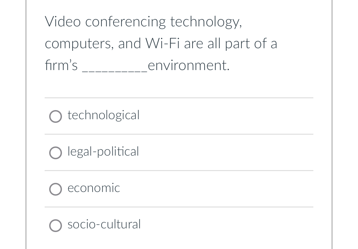 Solved Video conferencing technology, computers, and Wi-Fi | Chegg.com