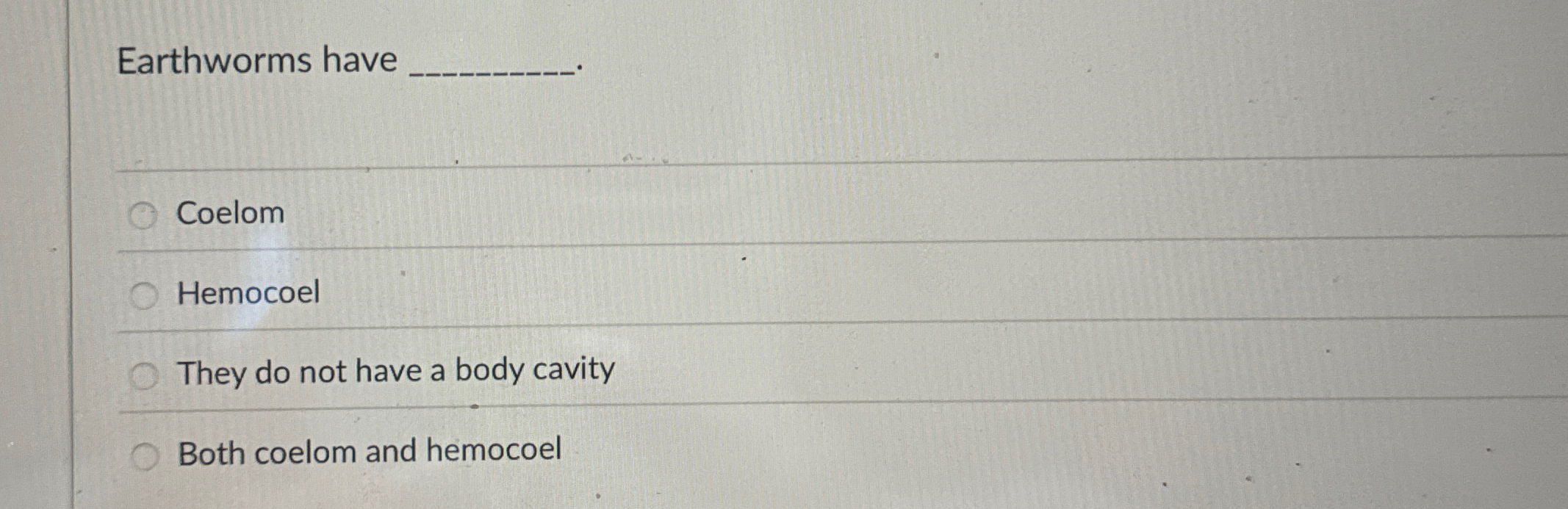 High Quality SOLUTION Earthworms have CoelomHemocoelThey do not have a ...