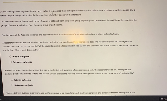 Solved One of the major learning objectives of this chapter | Chegg.com