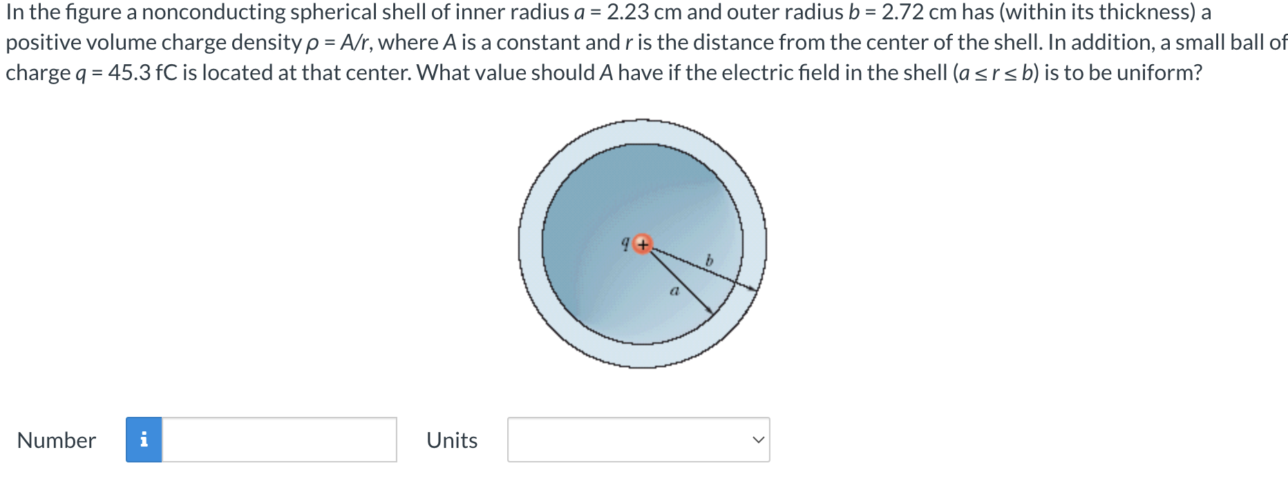 Solved In the figure a nonconducting spherical shell of | Chegg.com